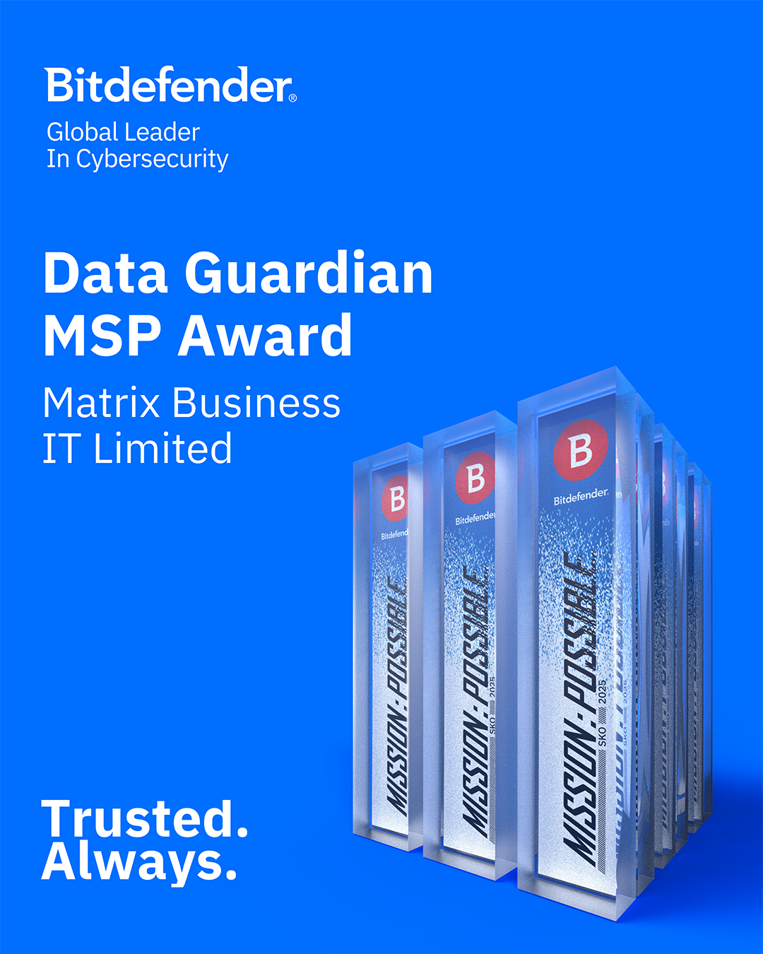 Bitdefender Partnership MSP Award - Matrix IT